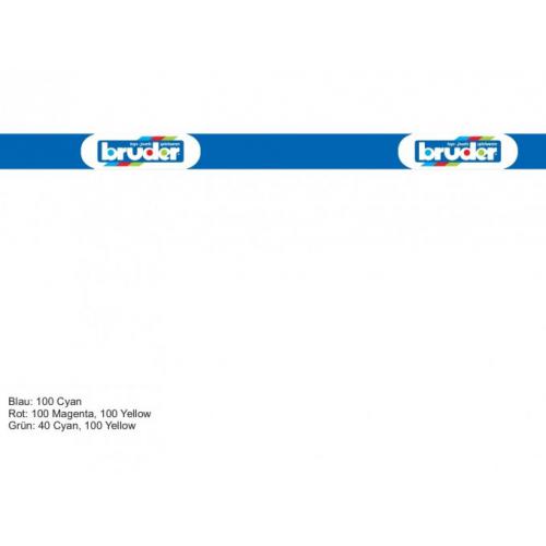 Self adhesive roll with BRUDER logo for shelve fronts